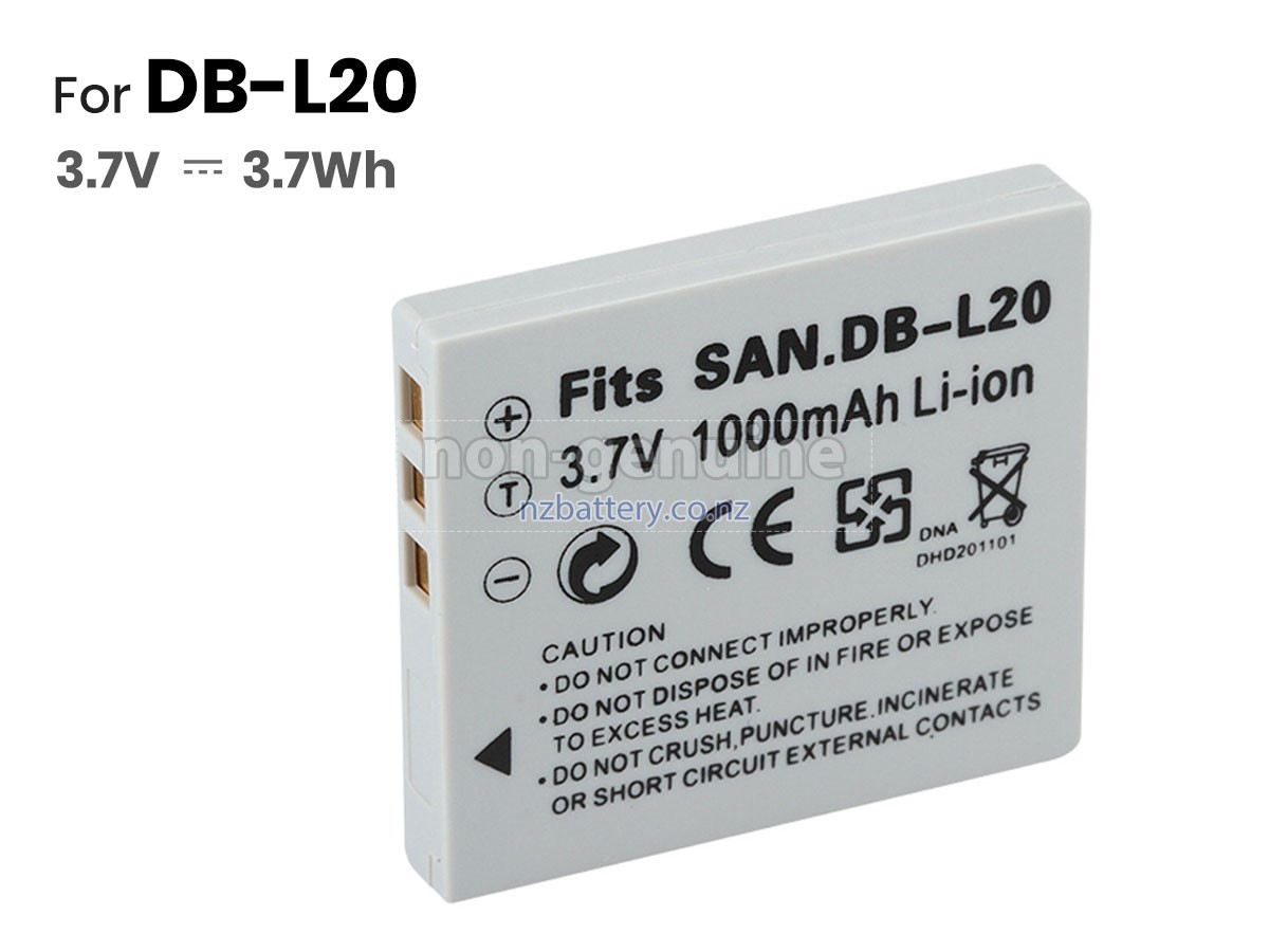 Battery for Sanyo DB-L20 from New Zealand | NzBattery.co.nz